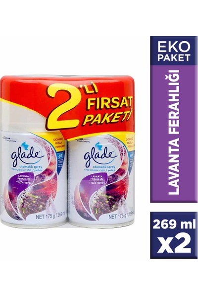 Glade Otomatik Sprey Oda Kokusu Yedek Lavanta 2'li Özel Paket 269 ml Glade Otomatik Sprey Oda Kokusu Yedek Lavanta 2'li Özel Paket 269 ml