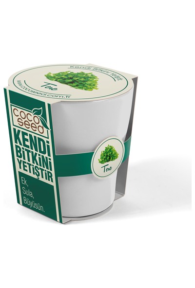 Cocoseed Bitki Yetiştirme Kiti - Tere Beyaz Bio Plastik Saksı Cocoseed Bitki Yetiştirme Kiti - Tere Beyaz Bio Plastik Saksı