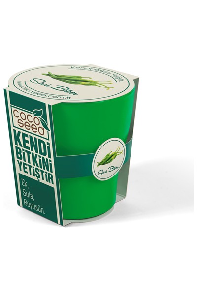 Cocoseed Bitki Yetiştirme Kiti - Sivri Biber Yeşil Bio Plastik Saksı Cocoseed Bitki Yetiştirme Kiti - Sivri Biber Yeşil Bio Plastik Saksı