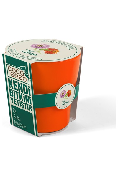 Cocoseed Bitki Yetiştirme Kiti - Zinya Turuncu Bio Plastik Saksı Cocoseed Bitki Yetiştirme Kiti - Zinya Turuncu Bio Plastik Saksı