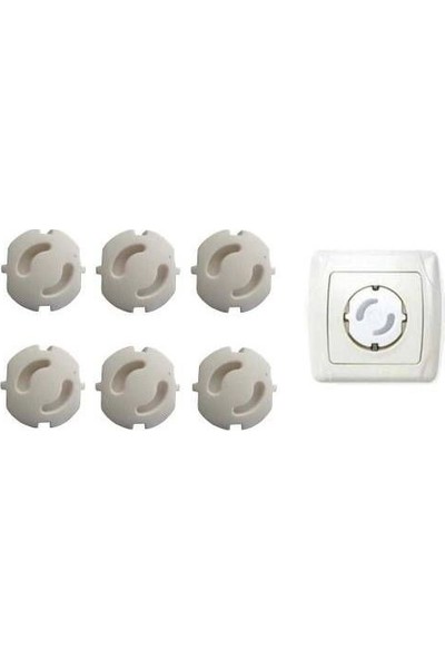 Minisium Çocuk Güvenlik Ürünü ( Priz Kapağı- Prizden Minisium Çocuk Koruma Ürünü -( Topraklı Priz Içindir ) - Paket Içi 6 Adet
