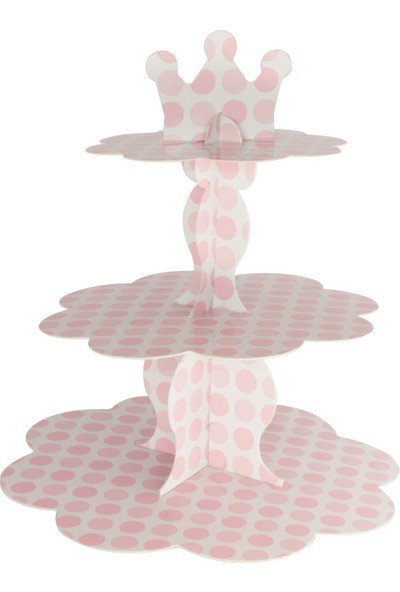 Kikajoy Metalik Pembe Puantiyeli Cupcake Standı Kikajoy Metalik Pembe Puantiyeli Cupcake Standı