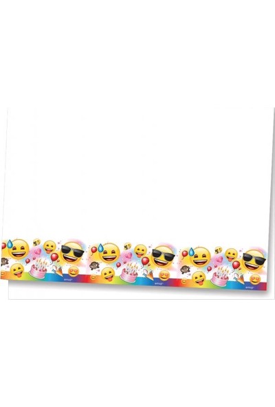 Kikajoy Emoji Parti Plastik Masa Örtüsü 120 x 180 cm