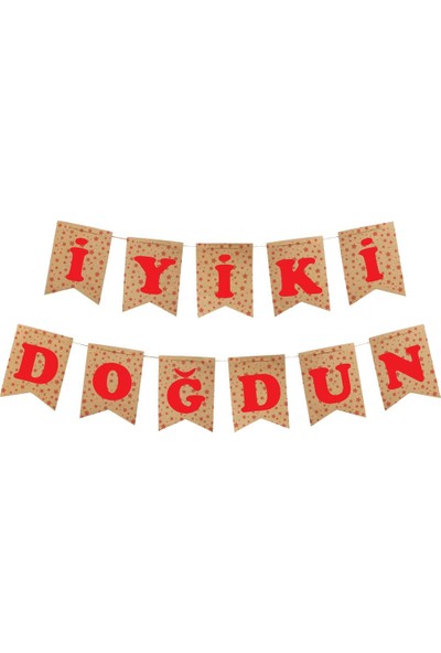 Kikajoy İyi ki Doğdun Kraft Zemin Kırmızı Harf Afiş Kikajoy İyi ki Doğdun Kraft Zemin Kırmızı Harf Afiş