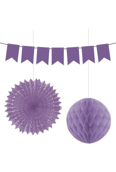 Kikajoy Mor Yelpaze Süs Seti 3'lü