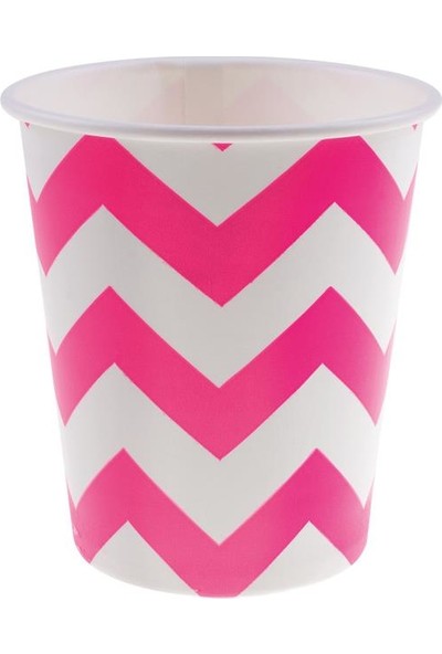 Kikajoy Fuşya Zigzag Karton Bardak 8'li