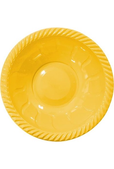 Kikajoy Sarı Plastik Yuvarlak Kase 22 cm 6'lı