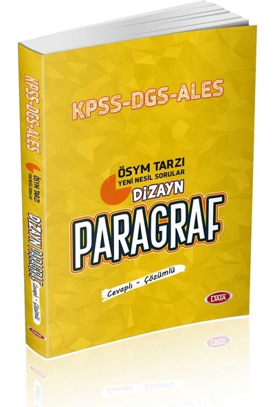 Data Yayınları KPSS – Ales – DGS Dizayn Paragraf Soru Bankası (Cevaplı - Çözümlü) Data Yayınları KPSS – Ales – DGS Dizayn Paragraf Soru Bankası (Cevaplı - Çözümlü)