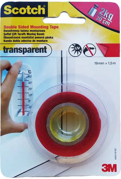 Scotch Şeffaf Çift Taraflı Montaj Bandı