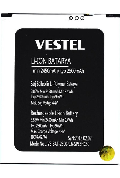 Yedekyedek Vestel Venüs E3 Batarya Pil A++ Lityum Polimer Pil Yedekyedek Vestel Venüs E3 Batarya Pil A++ Lityum Polimer Pil