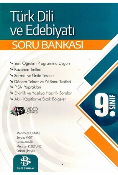 Bilgi Sarmal Yayınları 9. Sınıf Türk Dili Ve Edebiyatı Soru Bankası - Mehmet Durmaz Bilgi Sarmal Yayınları 9. Sınıf Türk Dili Ve Edebiyatı Soru Bankası - Mehmet Durmaz