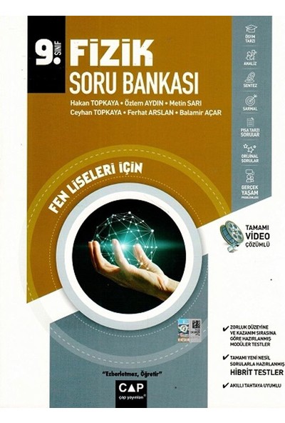 Çap Yayınları 9. Sınıf Fen Lisesi Fizik Soru Bankası - Hakan Topkaya