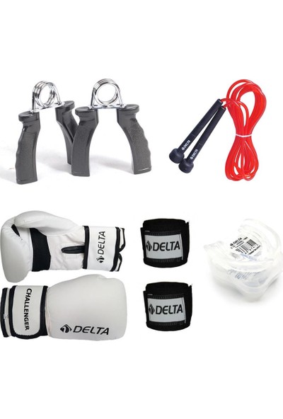 Delta Belly Boks Seti (Boks Eldiveni - El Bandajı - Atlama İpi - Dişlik - El Yayı) Delta Belly Boks Seti (Boks Eldiveni - El Bandajı - Atlama İpi - Dişlik - El Yayı)