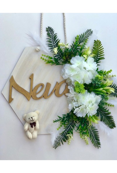Lia Tasarım Bebek Odası Kapı Süsü İsme Özel Tasarım