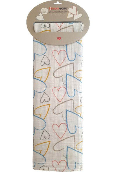 Momeasy 100 x 120 cm Renkli Kalpler Tekli Örtü