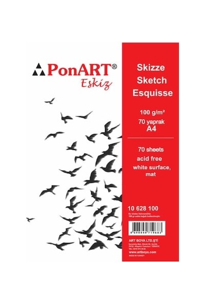 Ponart Eskiz Blok 100Gr A4 70 Yaprak Ponart Eskiz Blok 100Gr A4 70 Yaprak