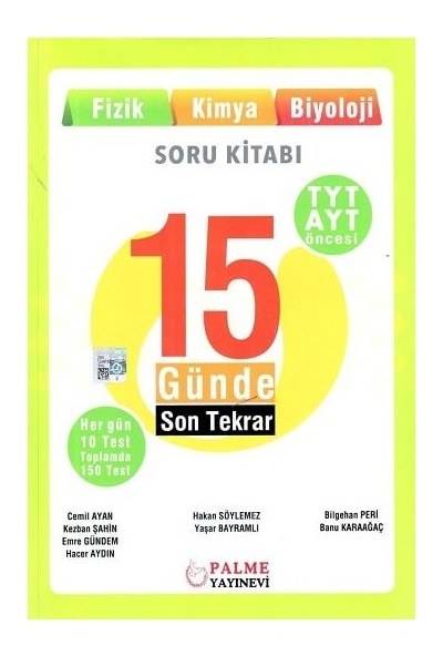 Palme Yayıncılık TYT AYT Öncesi 15 Günde Son Tekrar Fizik - Kimya - Biyoloji Soru Kitabı - Hakan Söylemez Cemil