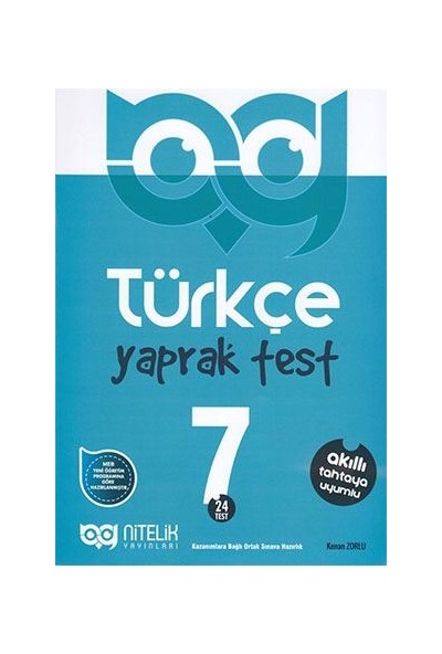 Nitelik Yayınları 7. Sınıf Türkçe Yaprak Test Nitelik Yayınları 7. Sınıf Türkçe Yaprak Test