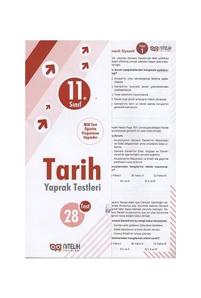 Nitelik Yayınları 11. Sınıf Tarih Yaprak Test Nitelik Yayınları 11. Sınıf Tarih Yaprak Test