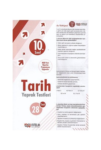 Nitelik Yayınları 10. Sınıf Tarih Yaprak Test Nitelik Yayınları 10. Sınıf Tarih Yaprak Test
