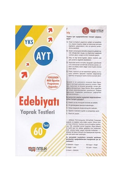 Nitelik Yayınları AYT Edebiyat Yaprak Test
