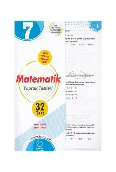 Palme Yayıncılık 7. Sınıf Matematik Yaprak Test Palme Yayıncılık 7. Sınıf Matematik Yaprak Test