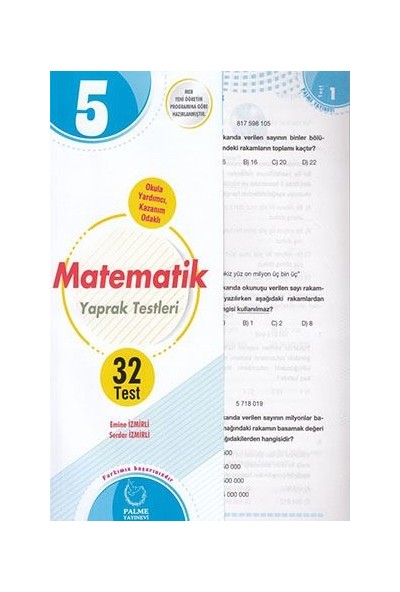 Palme Yayıncılık 5. Sınıf Matematik Yaprak Test Palme Yayıncılık 5. Sınıf Matematik Yaprak Test