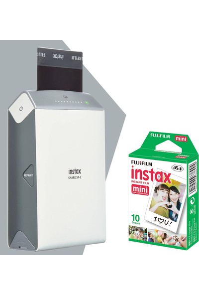 Share Sp-2 Gümüş Instax & Yazıcı 10'lu Film Share Sp-2 Gümüş Instax & Yazıcı 10'lu Film