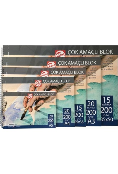 Talens Çok Amaçlı Eskiz Çizim Defteri Blok 200 gr 20 yp A4