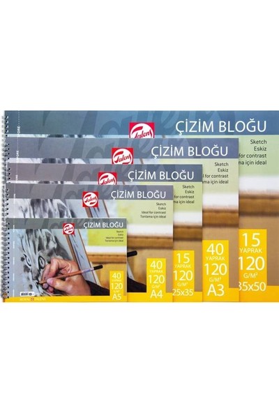Talens Eskiz Çizim Defteri Resim Bloğu 120 gr 15 yp 25x35 cm. Talens Eskiz Çizim Defteri Resim Bloğu 120 gr 15 yp 25x35 cm.