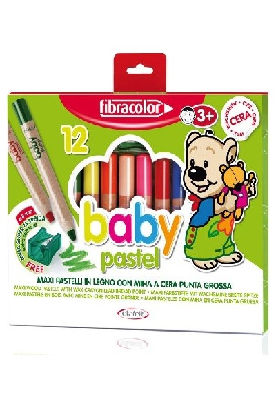 Fibracolor Baby Pastel 1+ Yaş Bebekler İçin Kalın Pastel Kalem 12 Renk