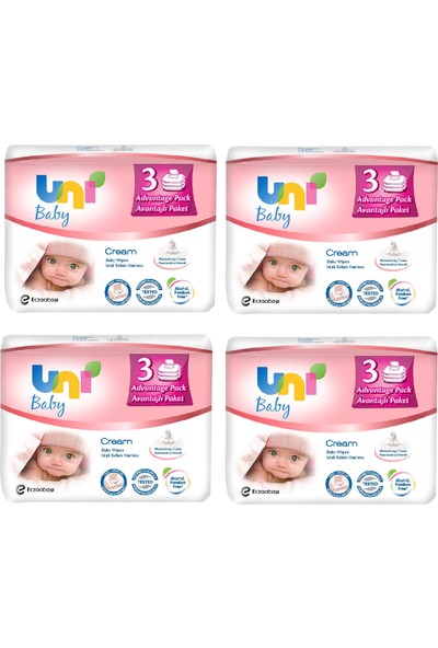 Uni Baby Cream Islak Havlu 12'li / 672 Yaprak