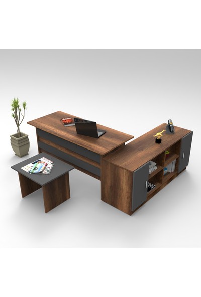Yurudesign Vario ABF Ofis Büro Masa Takımı Barok-Antrasit Yurudesign Vario ABF Ofis Büro Masa Takımı Barok-Antrasit