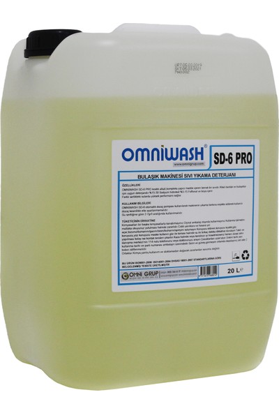 Omniwash Endüstriyel Bulaşık Makine Deterjanı 20 Kg Sd6 Omniwash Endüstriyel Bulaşık Makine Deterjanı 20 Kg Sd6