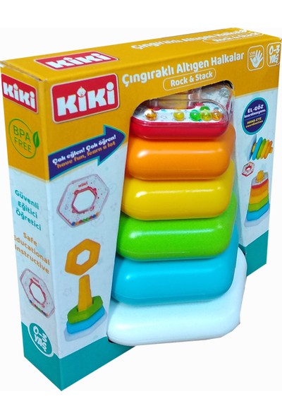 Kiki Renkli Altıgen Halkalar Bebek Oyuncak Eğitici Oyuncak Kiki Renkli Altıgen Halkalar Bebek Oyuncak Eğitici Oyuncak