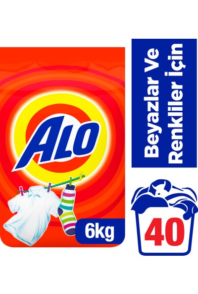 Alo 6 kg Toz Çamaşır Deterjanı Beyazlar ve Renkliler İçin Alo 6 kg Toz Çamaşır Deterjanı Beyazlar ve Renkliler İçin