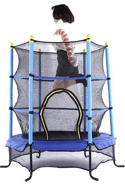 Leyaton Fileli Korumalı 140 cm Trampolin 55 Inç Trambolin Mavi Leyaton Fileli Korumalı 140 cm Trampolin 55 Inç Trambolin Mavi