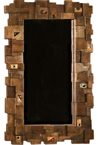 Gugar Yamalı Ahşap Ayna Gugar Yamalı Ahşap Ayna