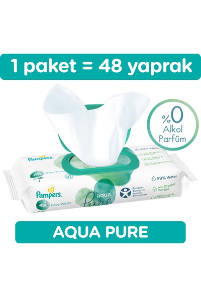 Prima Pampers Aqua Pure 48 Yaprak Islak Mendil Prima Pampers Aqua Pure 48 Yaprak Islak Mendil