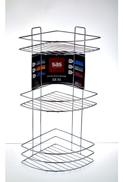 Sas 3 Katlı Banyo Köşeliği Şampuanlık Süngerlik