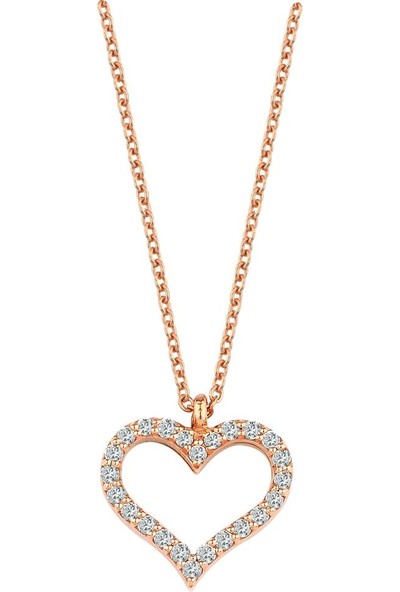 İryum Pırlanta Kalp Kolye Pn117