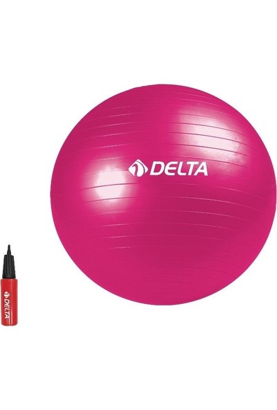 Delta 65 cm Fuşya Deluxe Pilates Topu + 25 cm Çift Yönlü Pompa