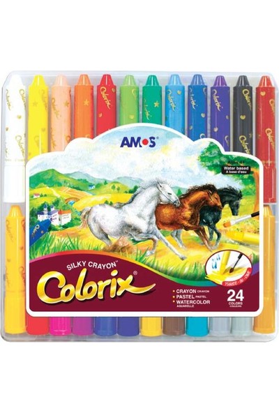 Amos Colorix Silky Crayon Üçü Bir Arada Boya 24 Renk Amos Colorix Silky Crayon Üçü Bir Arada Boya 24 Renk