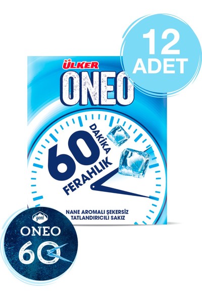 Ülker Oneo Stick 60 Dakika Nane Aromalı Tatlandırıcılı Sakız 12 Adet x 33 Gr Ülker Oneo Stick 60 Dakika Nane Aromalı Tatlandırıcılı Sakız 12 Adet x 33 Gr