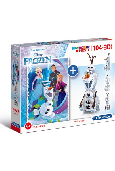 Clementoni - 104 Parça Puzzle + 3D Model Frozen Clementoni - 104 Parça Puzzle + 3D Model Frozen