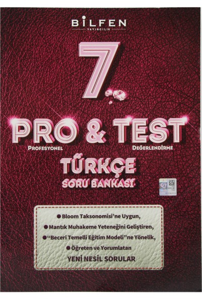 Bilfen Yayıncılık 7. Sınıf Pro&Test Türkçe Soru Bankası Bilfen Yayıncılık 7. Sınıf Pro&Test Türkçe Soru Bankası