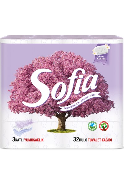 Sofia 3 Katlı Doğal Sabun Kokulu Tuvalet Kağıdı 32'li