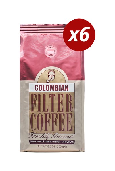Kurukahveci Mehmet Efendi Colombian Filter Coffee 250gr 6 'I Set Kurukahveci Mehmet Efendi Colombian Filter Coffee 250gr 6 'I Set