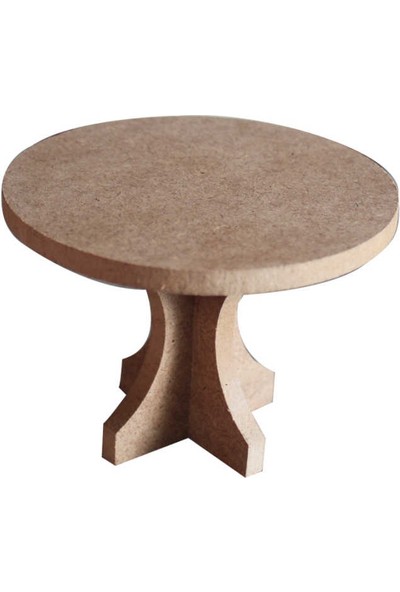 Minyatür Yuvarlak Masa Ahşap Obje - Kod:çg7