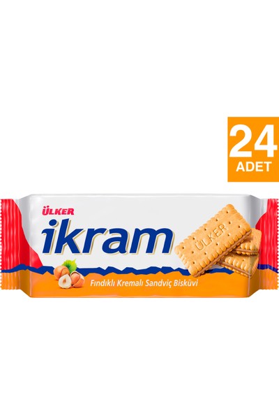 İkram Kremalı Bisküvi Fındıklı 84 gr x 24